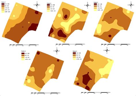 Spatial Distribution Maps Of The Factors 0 30cm Download