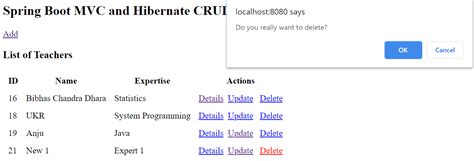 spring boot mvc and hibernate crud example roy tutorials