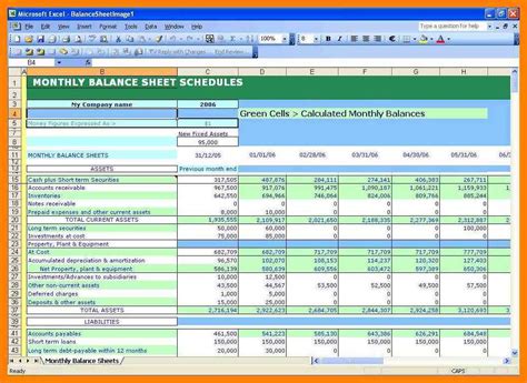formatting excel spreadsheet intended for 18 balance sheet