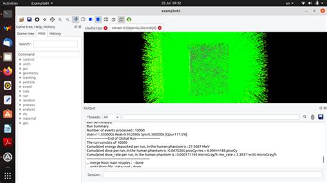 cout the enregy deposited in scoring volume recording visualizing