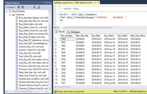 Sql Data Side Inc Date Dimension Dax Script And Sql Script