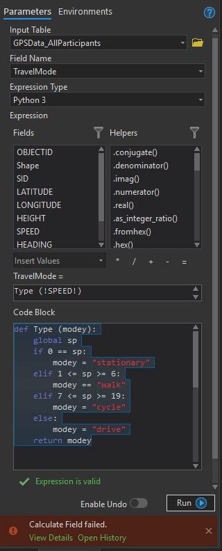 solved python expression failing to execute geonet the esri community