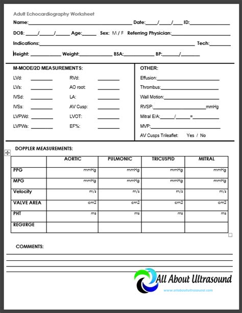 pediatric echo report template