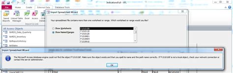 vba ms access unable to locate my excel range when