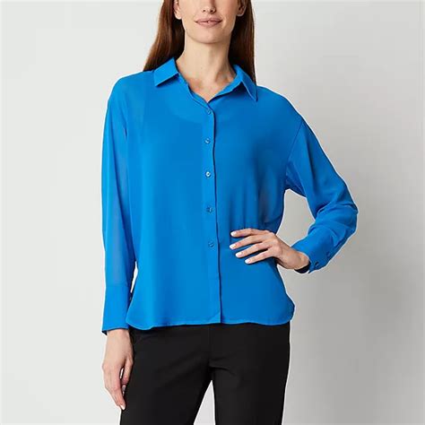 Worthington Womens Long Sleeve Regular Fit Button Down Shirt Jcpenney