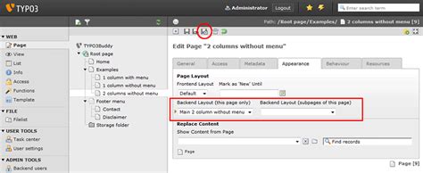 typo3 fluid assign selected backend layouts to pages