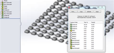 increasing performance in solidworks patterns
