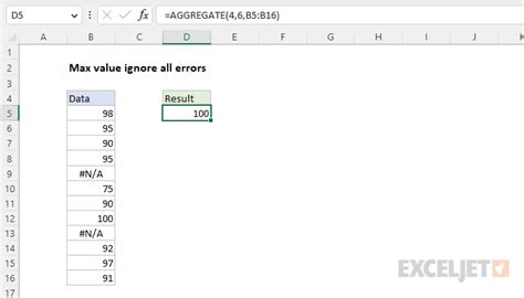 Max Value Ignore All Errors Excel Formula Exceljet