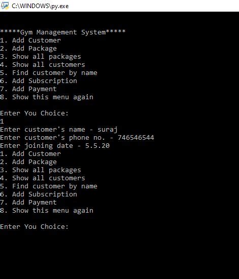 free download gym management system project in python with source code