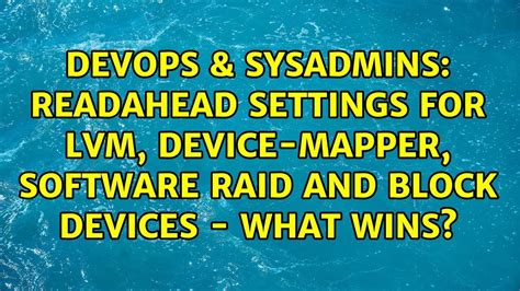 readahead settings for lvm device mapper software raid and block