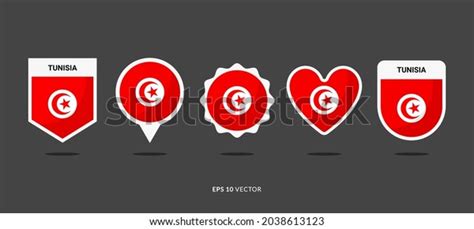 Tunisia Flag Set Vector Illustration Good Stock Vector Royalty Free