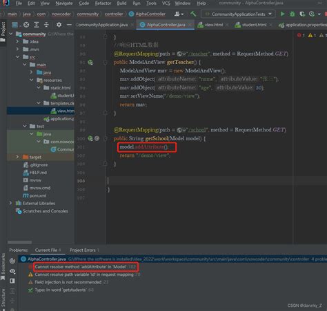 spring mvc里controller中model addattribute报红（错误记录日志） addattribute 报错 csdn博客