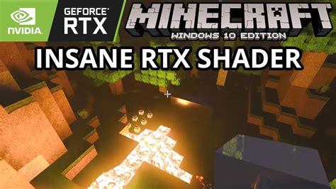 minecraft windows 10 insane rtx shader addon dig ray traced for