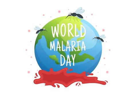 Día Mundial De La Malaria El 25 De Abril Ilustración Con La Tierra