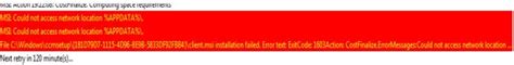 could not access network location appdata in ccmsetup log
