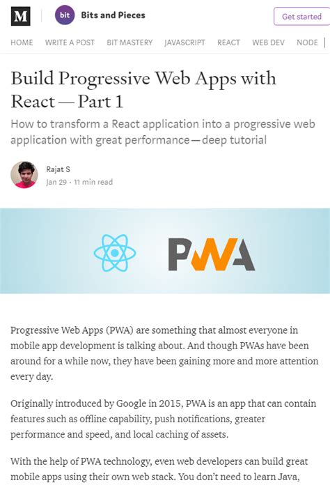 build progressive web apps with react — part 1