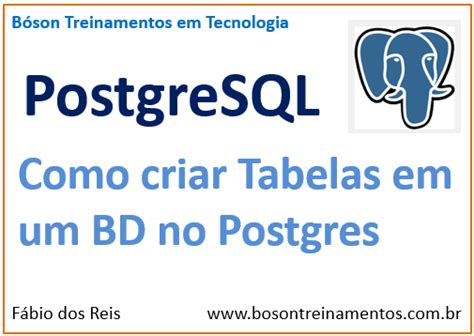 como criar tabelas com create table no postgresql bóson treinamentos