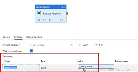 missing parameter settings in execute pipeline in adf techtalk7