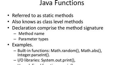 all types of methods in java