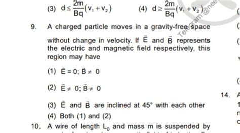 A Charged Particle Moves In A Gravity Free Space Witho Math
