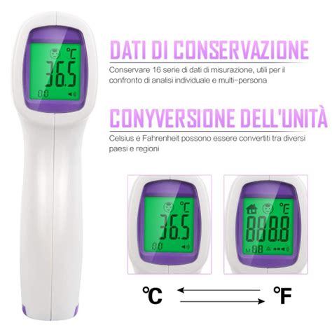 Termometro Infrarossi Senza Contatto Frontale Con Display A Led