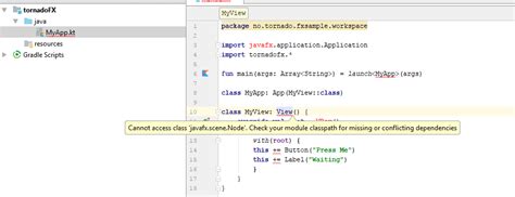 java tornadofx not finding javafx stack overflow