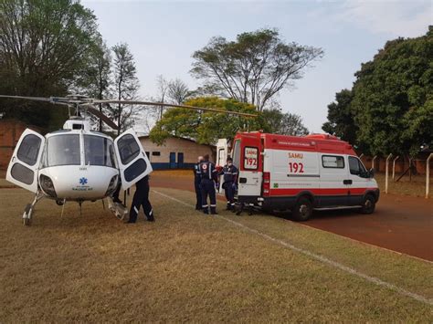 Palotina Helicóptero Do Consamu Realiza Transferência De Paciente
