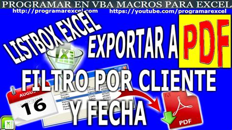 como filtrar por cliente rango de fechas y exportar a pdf