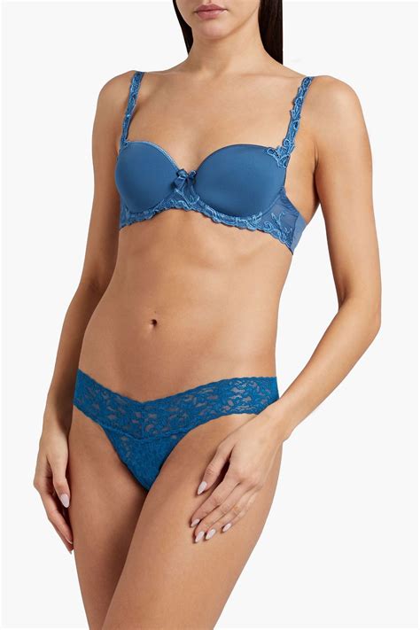 Simone PÉrÈle Embroidered Satin Jersey Push Up Bra The Outnet