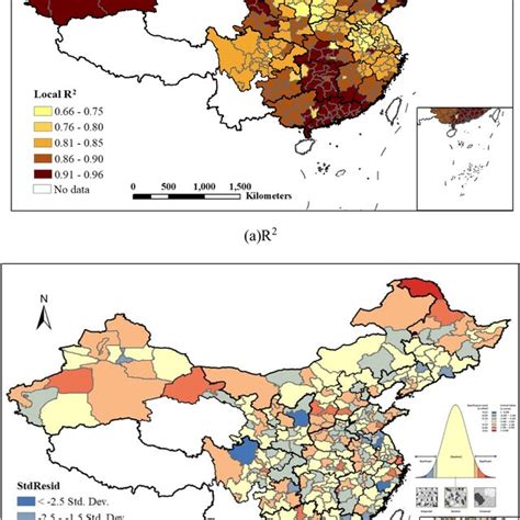 Spatial Distribution Of Local R² And Standardized Residuals For