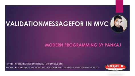 validationmessagefor in mvc part 29 youtube
