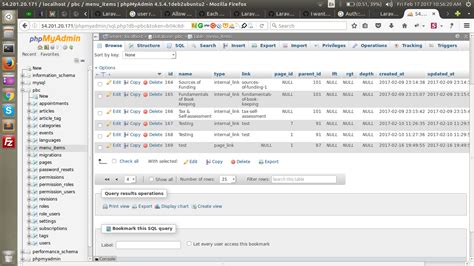 backpack laravel page link empty stack overflow