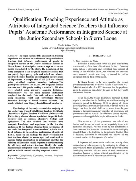 qualification teaching experience and attitude as attributes of