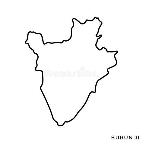 Burundi Vector Map Outline With Vintage Sunburst Stock Vector