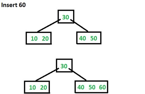 b tree set 2 insert geeksforgeeks