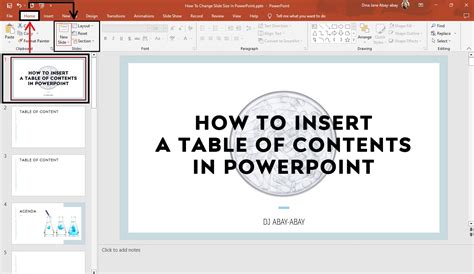 Table Of Contents In Powerpoint How To Add Guide