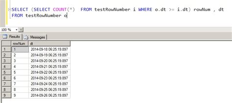 different methods to generate row numbers without using row number