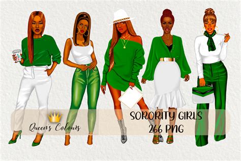Sorority Girls Clipart Sister Girls Graphic By Queen´s Colours