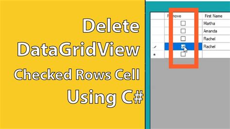 how to remove datagridview checked rows cell using c youtube