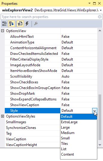 winexplorer view winforms controls devexpress documentation