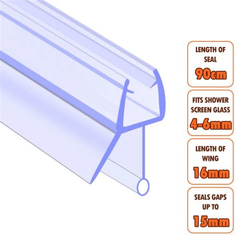 Shower Screen Door Seal Strip Fits 4 6mm Glass Seals Gaps Up To