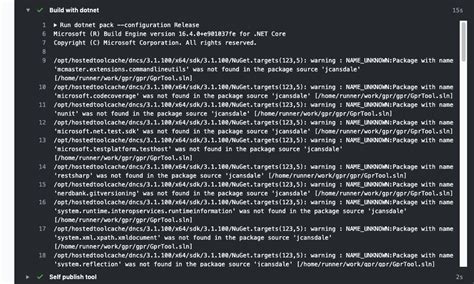 restoring packages with github package repository configured generates