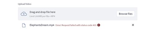 file upload fails with error request failed with status code 403