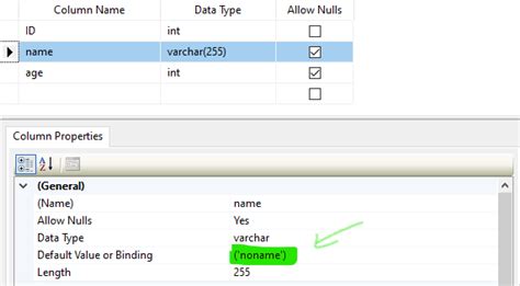 sql server how to set column defaults for linked tables stack overflow