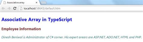 how to use associative array in typescript