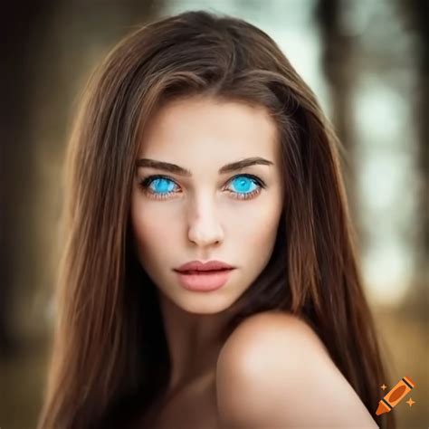 Gorgeous Young Woman With Italian Heritage Brown Hair Blue Eyes