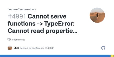 cannot serve functions typeerror cannot read properties of