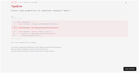 kakao map react functional forked codesandbox
