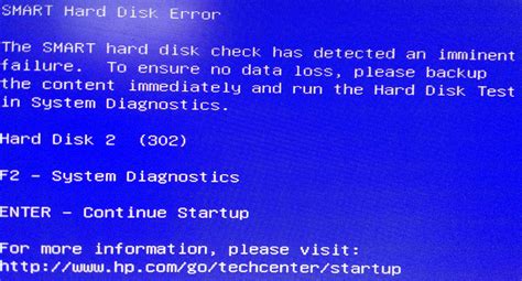 hp smart hard disk error hard disk 2 302 hp support community