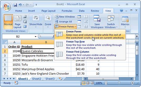how to freeze panes in excel 2007 row and column both flinkz